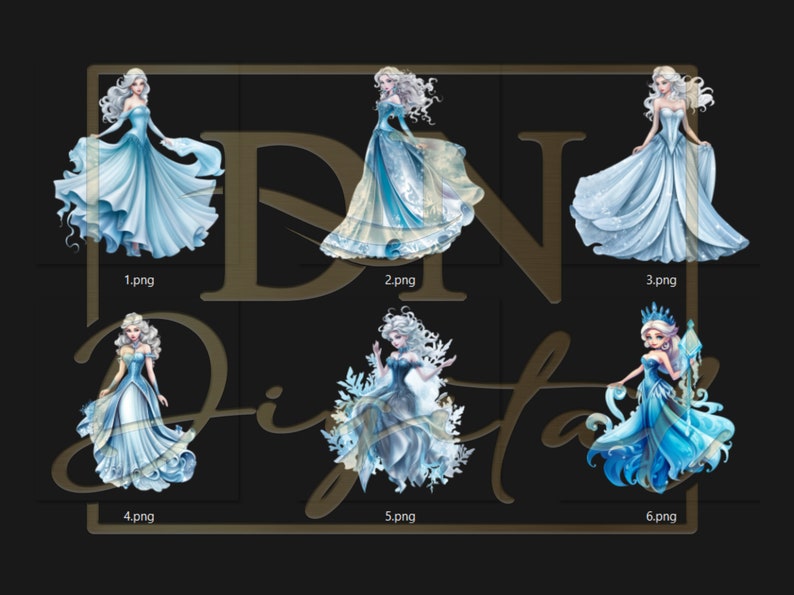 Snow Princess Clipart Collection 2 PNG With Transparent - Etsy