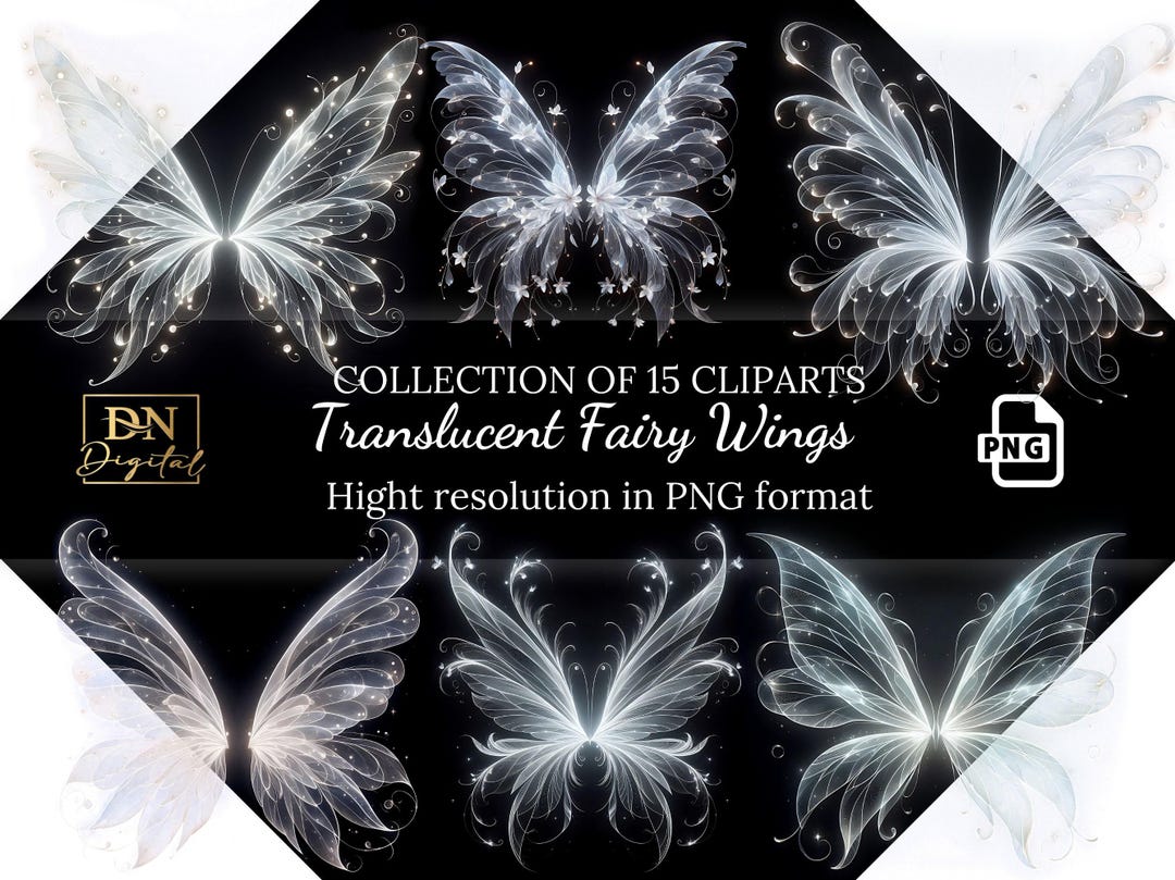 15 Translucent Fairy Wings Clipart Collection 1 • Fantasy Photoshop ...