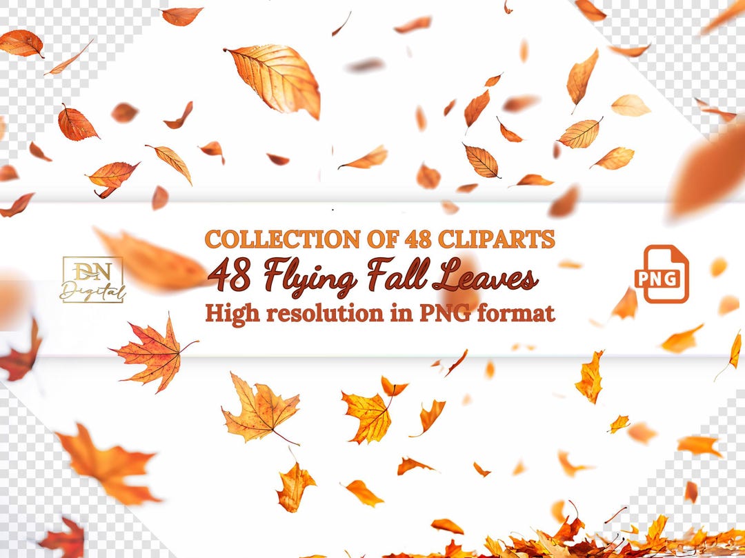 48 Flying Fall Leaves Overlays/clipart Collection • Autumn Leaves Clip ...