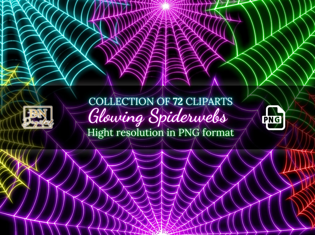 72 Glowing Spiderwebs Clipart Collection • Intricate Web Variants in ...