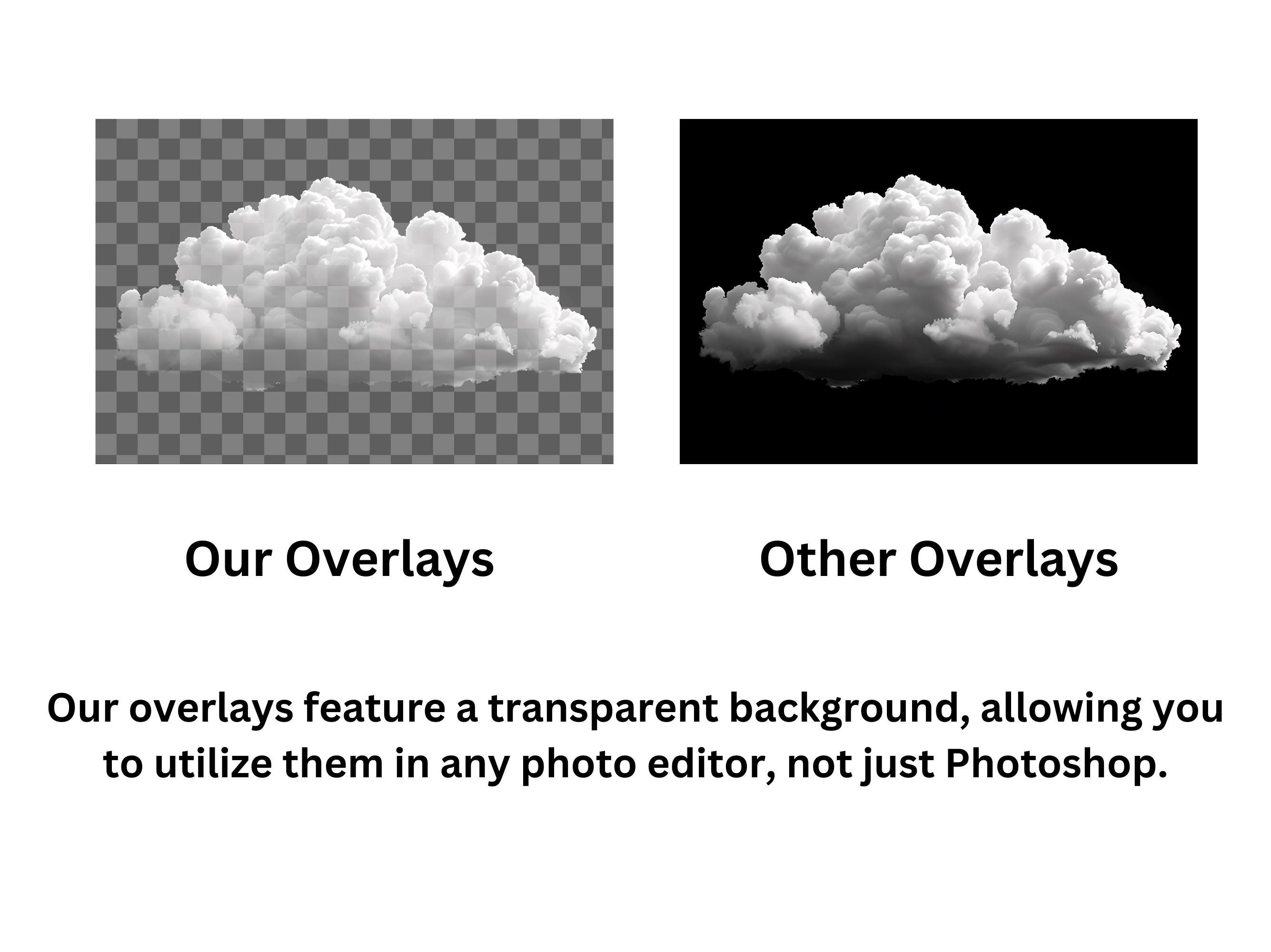 50 Clouds Overlays Clipart Collection • High-resolution Transparent ...