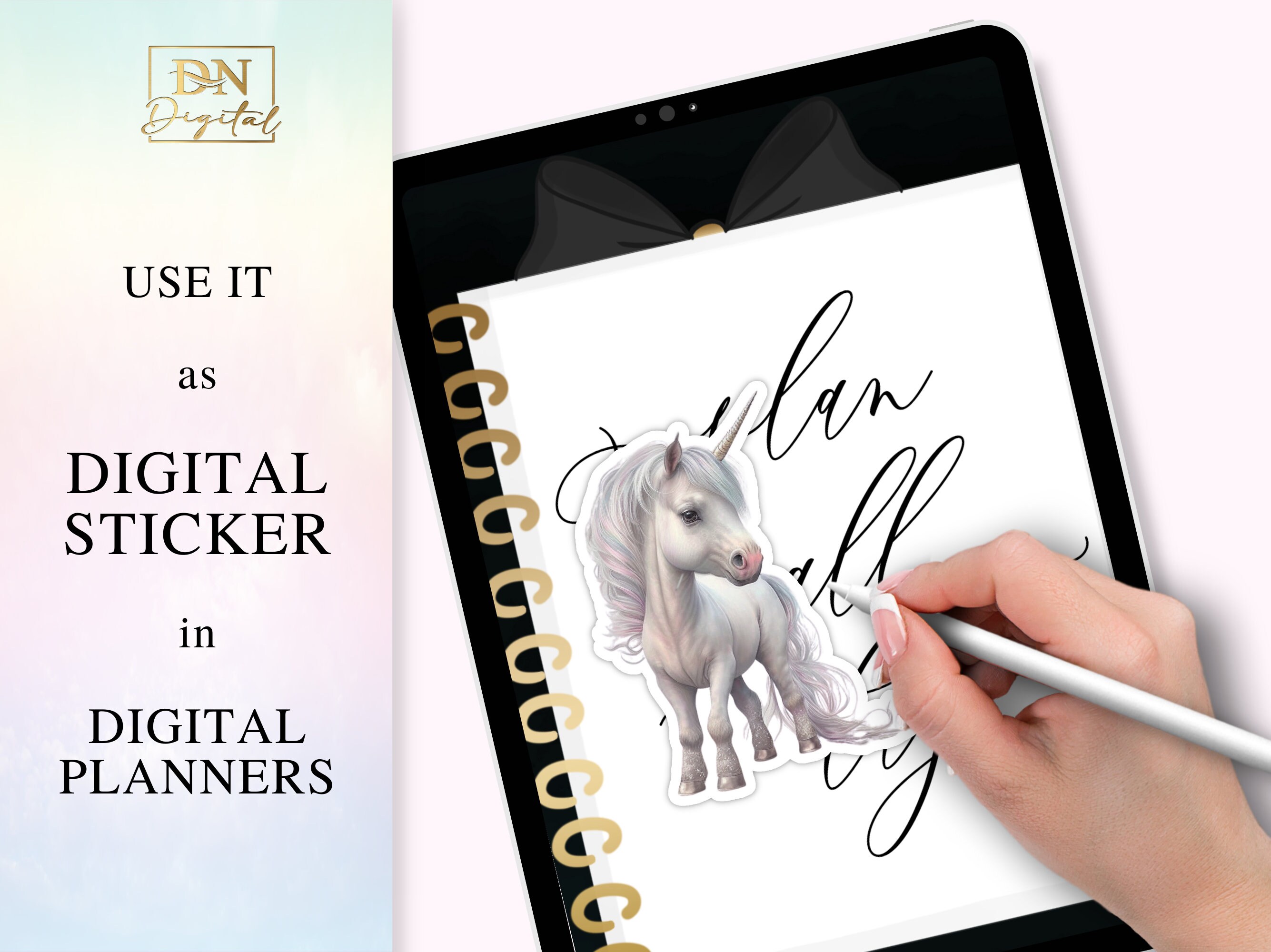 Cute Unicorn Clipart Cute Unicorn Digital Sticker Hight - Etsy