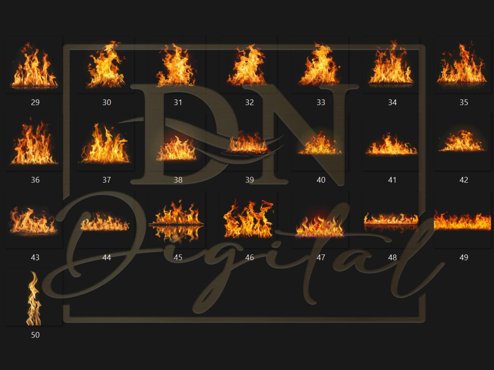 50 Fire Flames Overlays/clipart Collection • Vibrant Fire Flames for ...