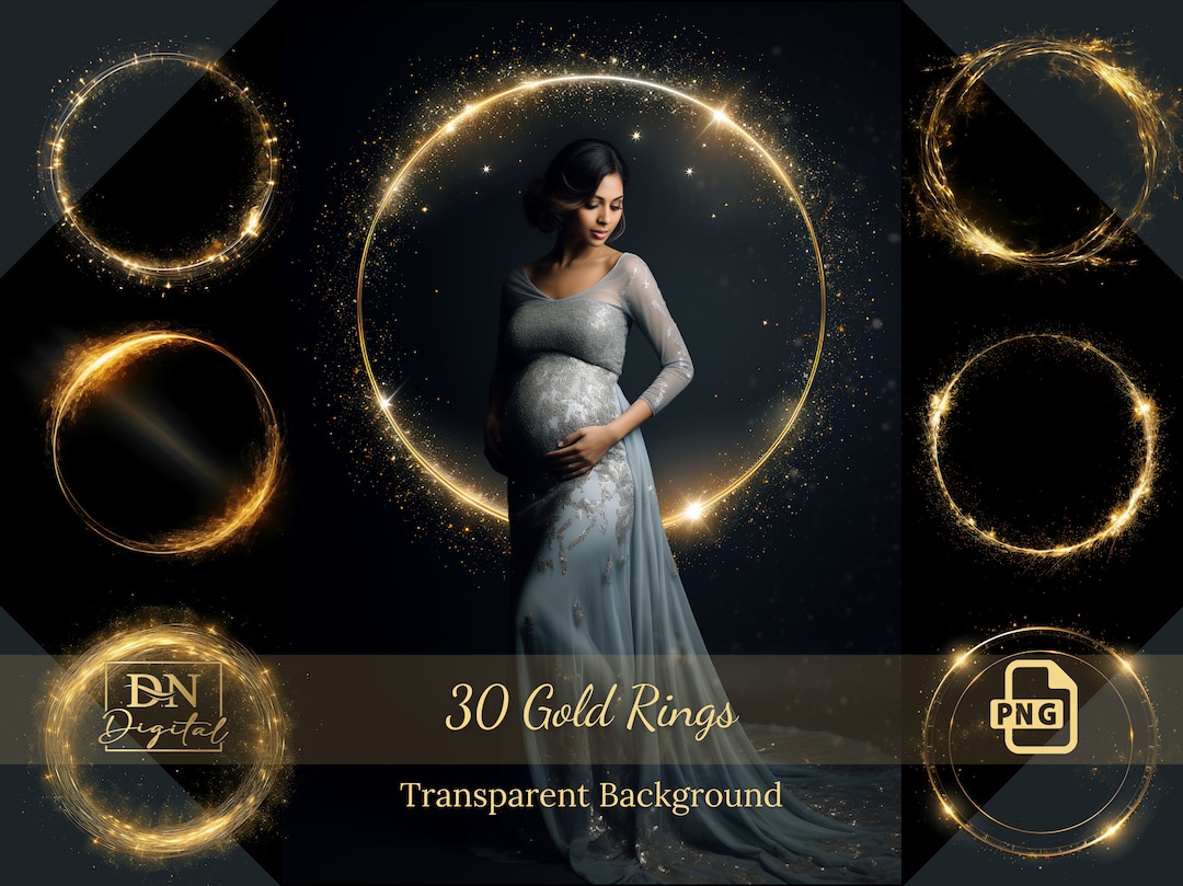 30 Gold Ring Photo Overlays/clipart Maternity Halo Photoshop Overlay ...