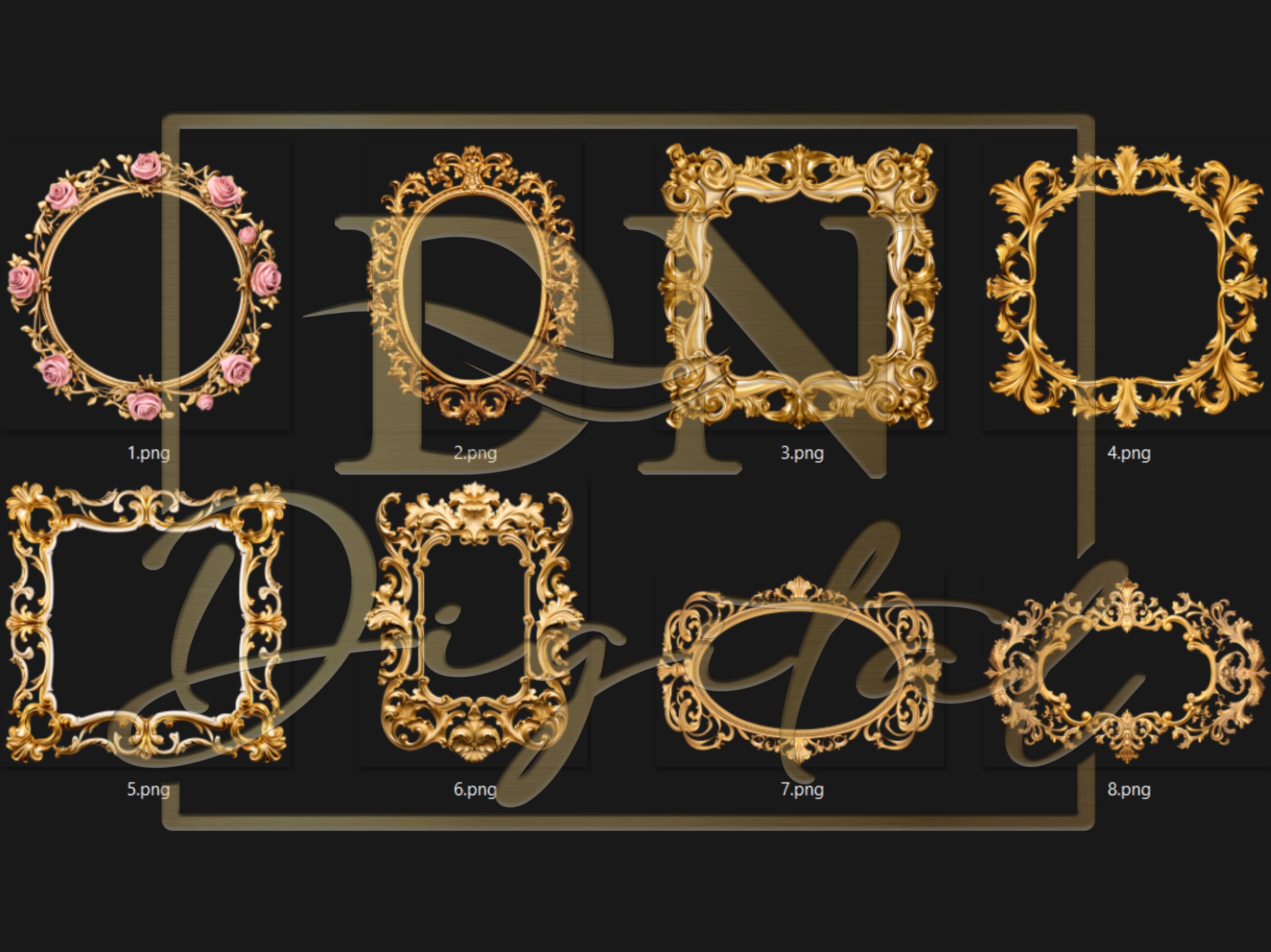 20 Beautiful Antique Gold Frames Clipart Collection With Free - Etsy ...