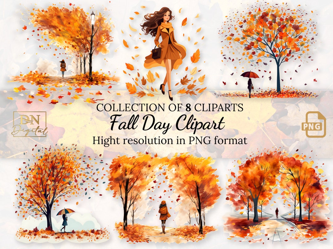 Fall Day Clipart Collection With Free Commercial License Vibrant Autumn ...