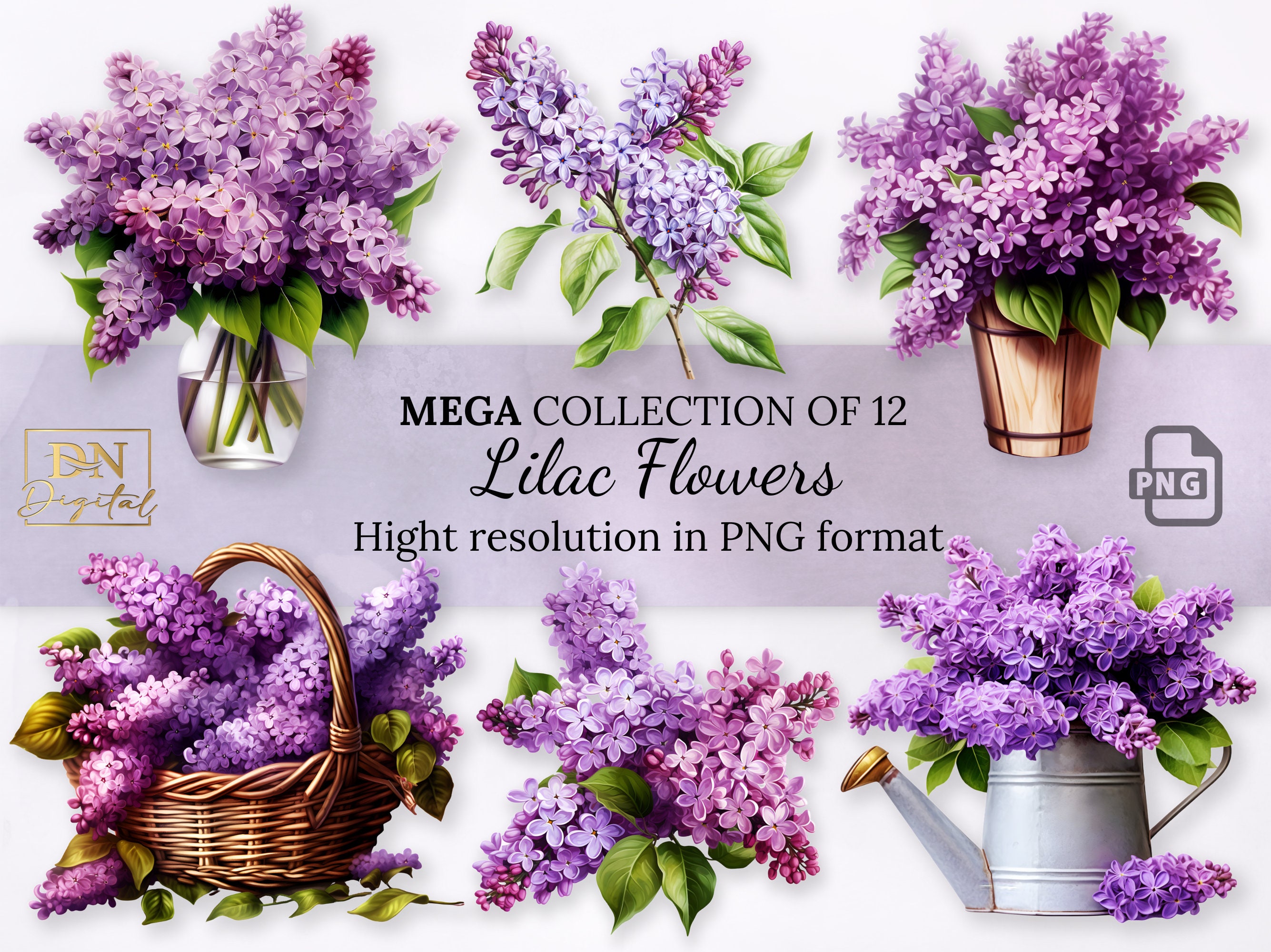 Lilac Flowers Clipart Collection With Free Commercial License ...