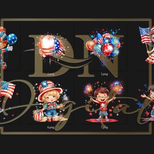 16 Happy 4th of July Kids Clipart Collection With Free Commercial ...