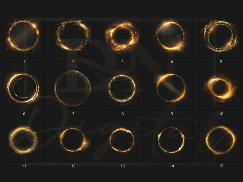 30 Gold Ring Photo Overlays/clipart • Maternity Halo Photoshop Overlay ...