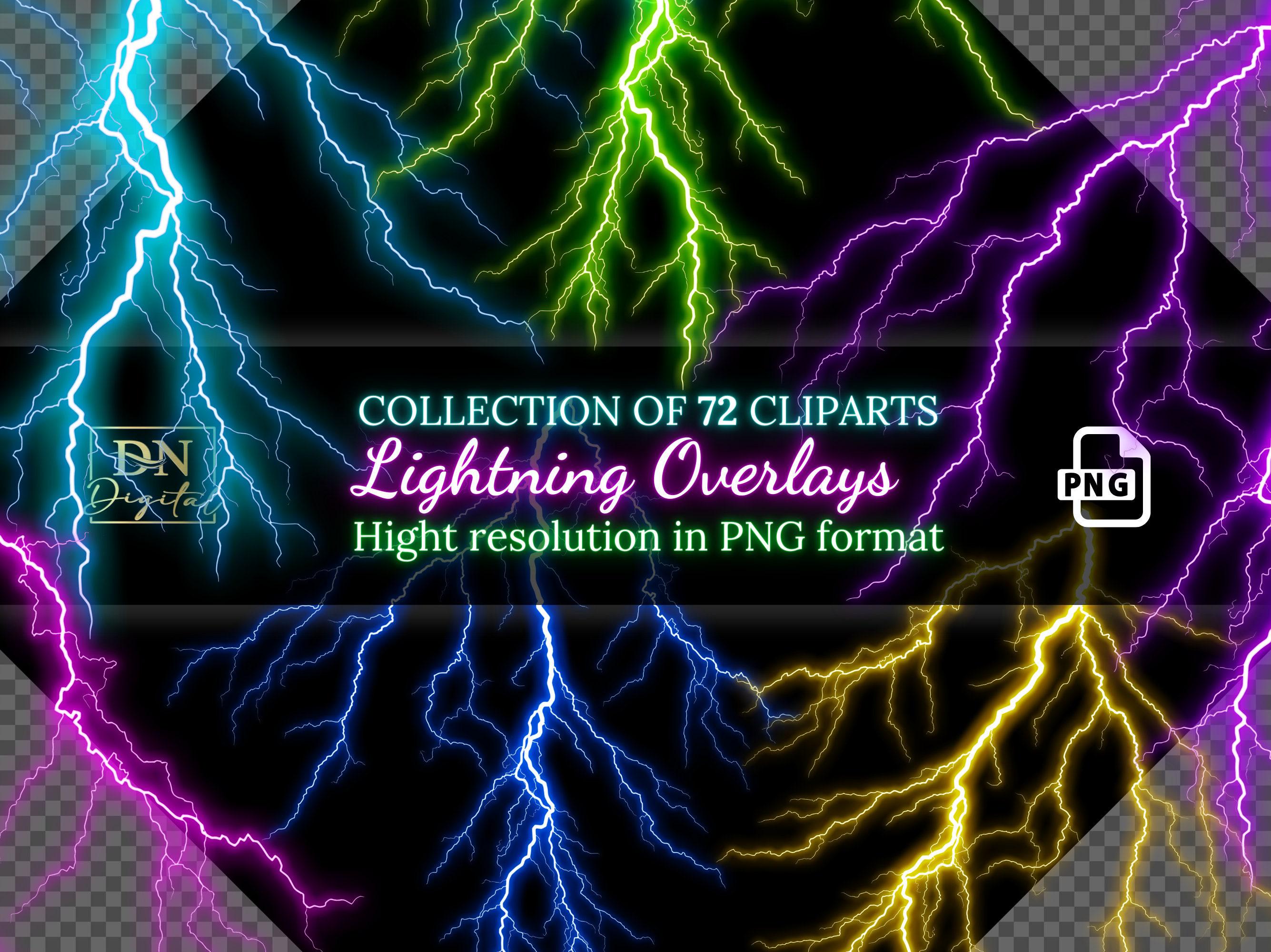 72 Lightning Overlays Clipart Collection • Electrifying Lightning ...