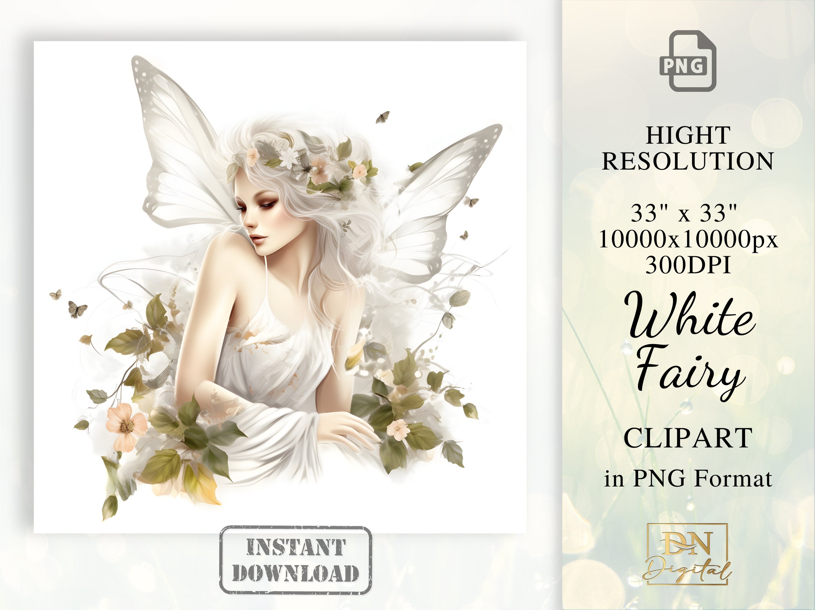 Hight Resolution White Fairy Clipart Beautiful Mystical - Etsy
