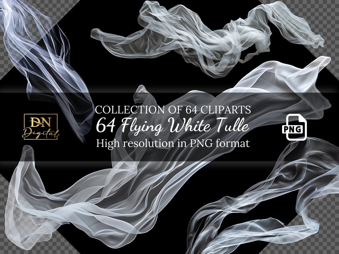 64 Flying White Tulle Overlays Clipart Collection •flying Veil Graphics ...