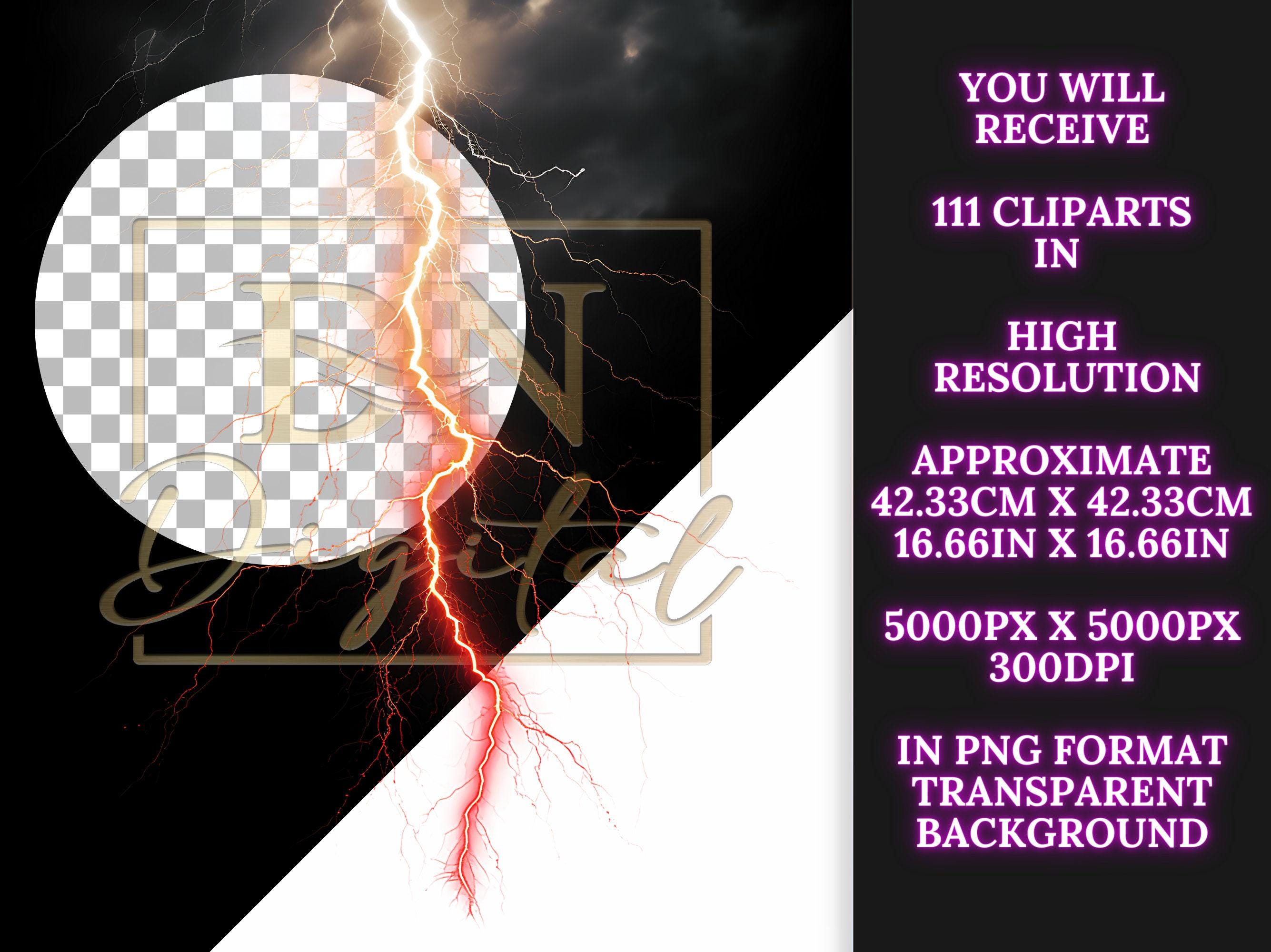 111 Colorful Lightning Overlays/clipart Collection • Electrifying ...