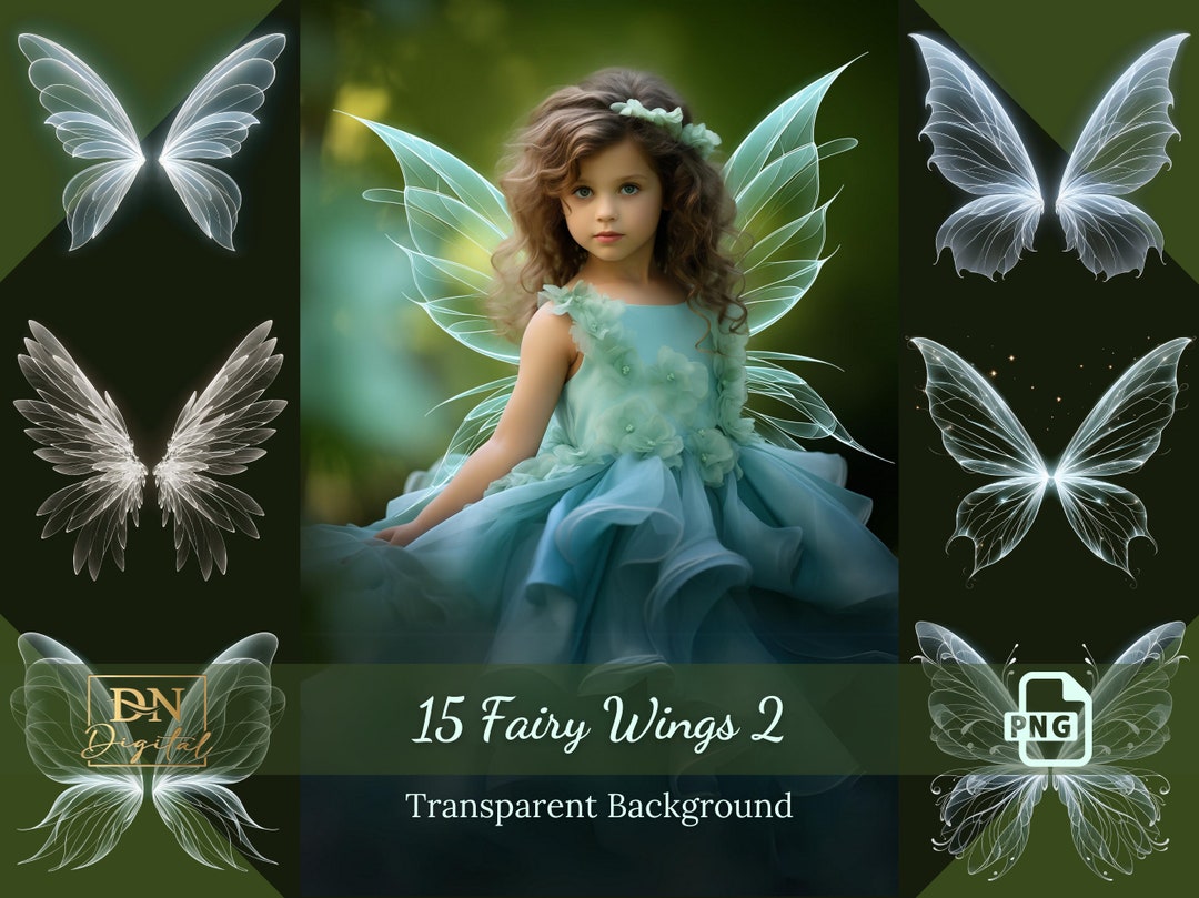 15 Fairy Wings Photo Overlays/clipart Collection Photoshop/canva ...