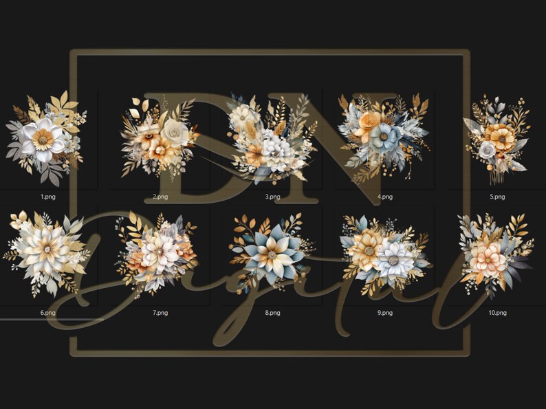 17 Boho Flowers Clipart Collection With Free Commercial - Etsy