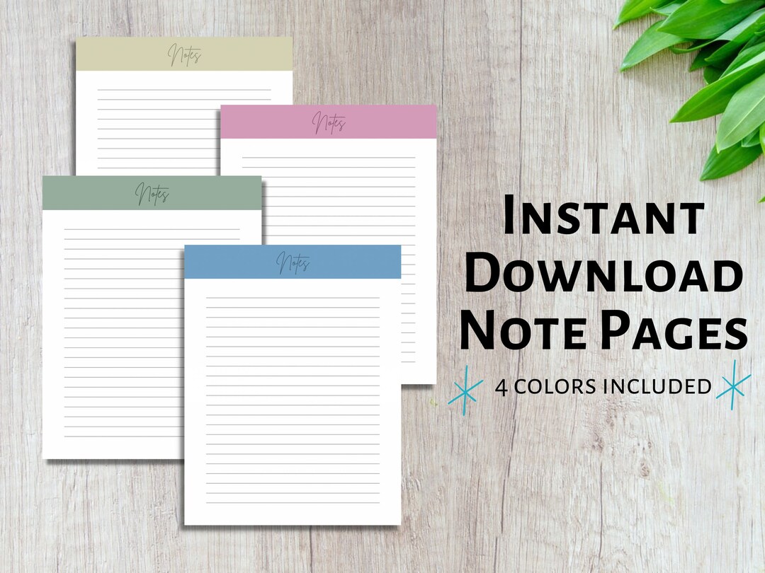 Notes Page Printable, Lined Note Paper, Printable Note Pages, Goodnotes ...