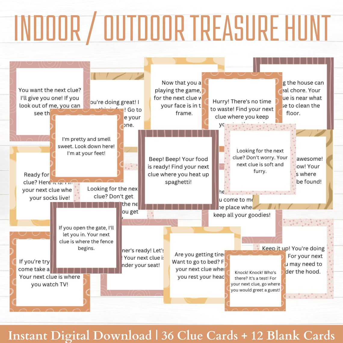 Indoor/outdoor Treasure Hunt Bundle Indoor Treasure Hunt Outdoor ...