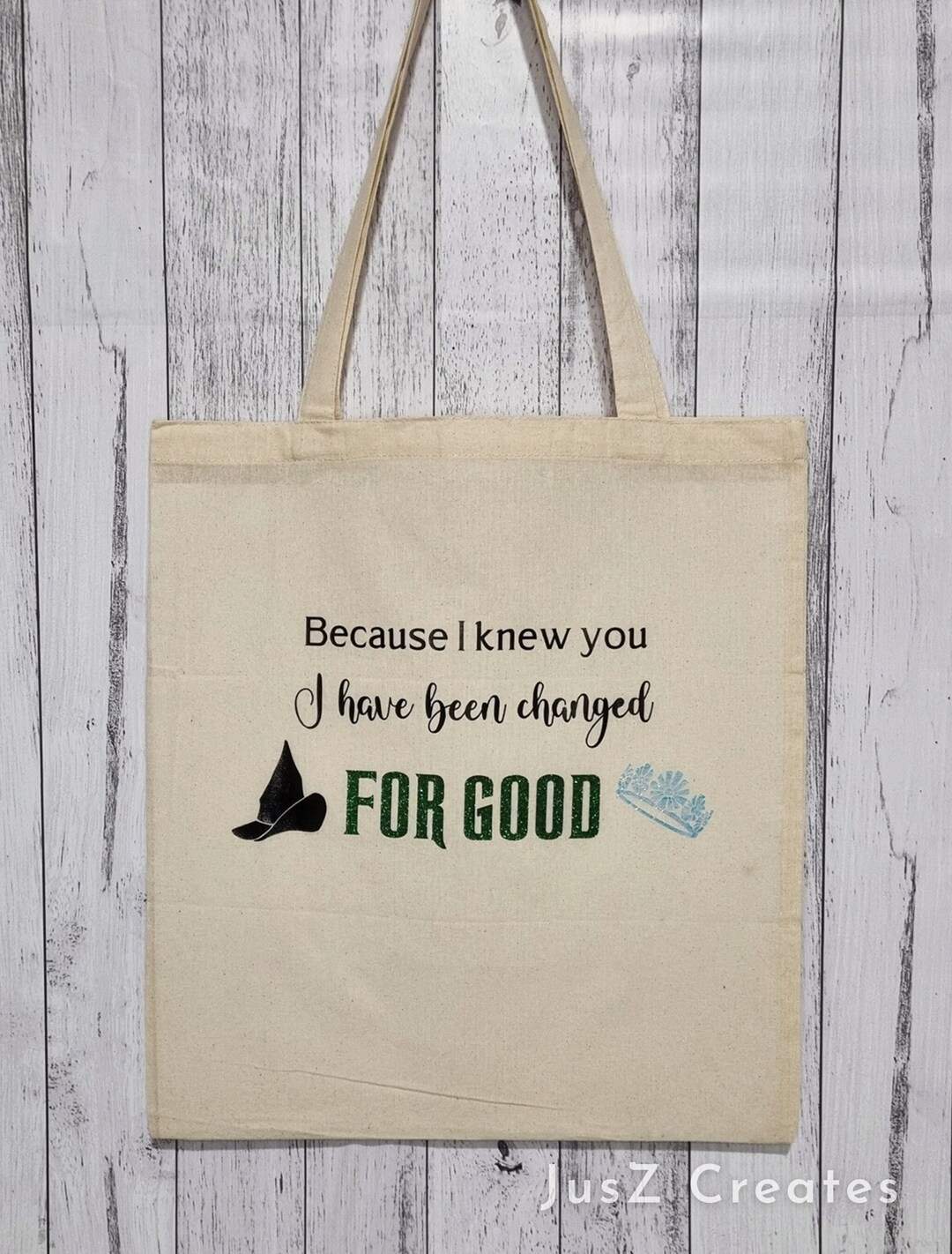 For Good: Wicked Musical-inspired Tote Bag With Hat and Crown - Etsy