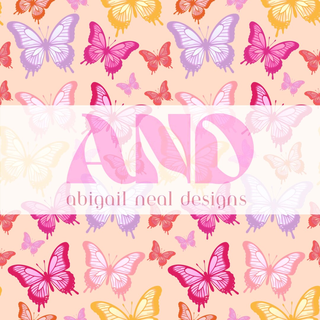 Colorful Butterfly Seamless Pattern, Bold Digital Paper (12x12" 300 DPI ...