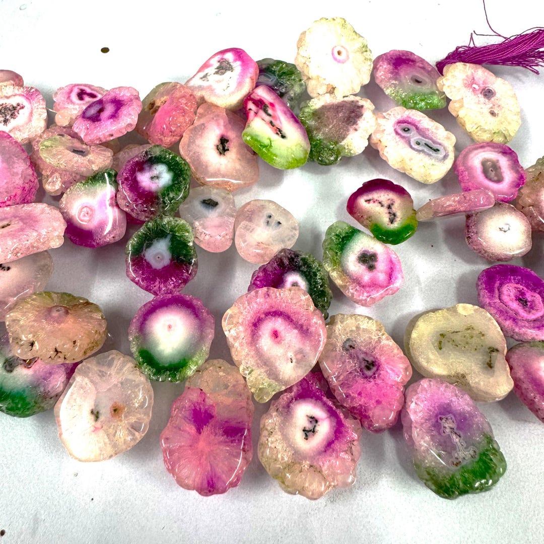 Solar Quartz Watermelon Strand M16.5x27mm to 20x28m One Line Strand 8 ...
