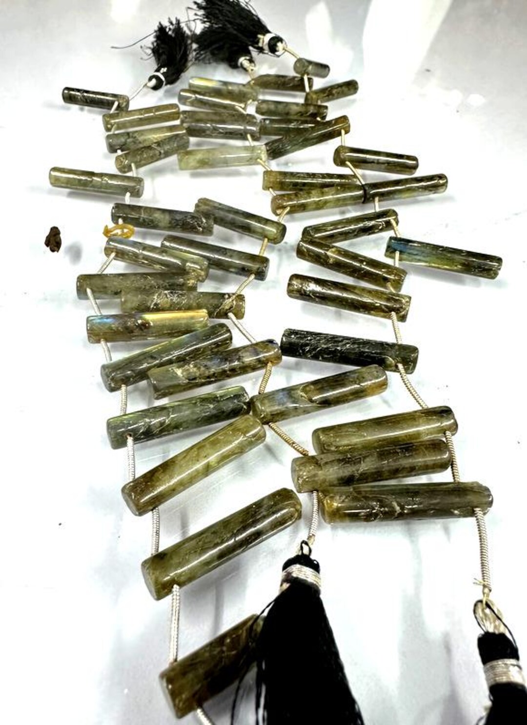 Labradorite Smooth Pipe Strand 22mm to 25mm One Line Strand 8inch ...