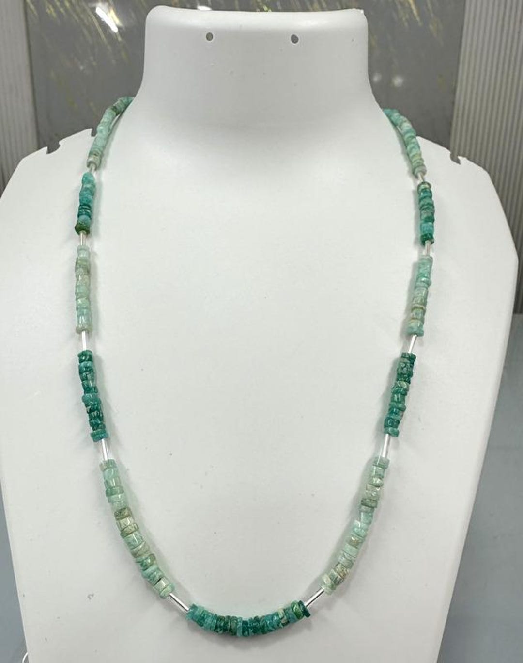 Amazonite Wheel Plan With Metal Lock Strand 4mm to 5mm One Line Strand ...