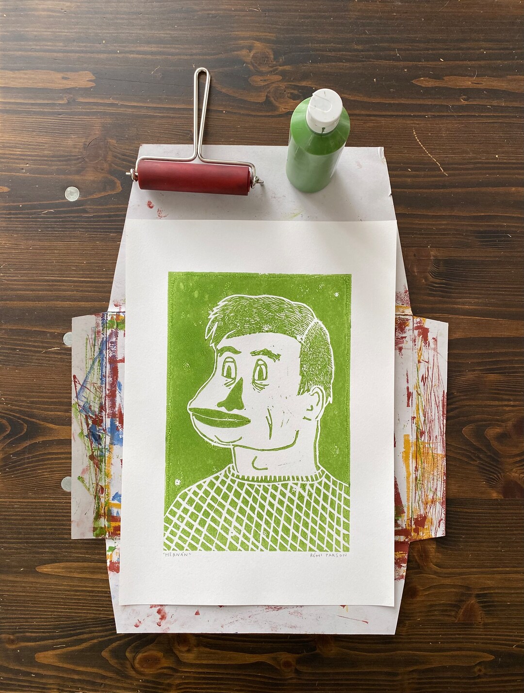 Hernán Handmade Relief Block Printing Linocut Print (24 X 32cm) - Etsy