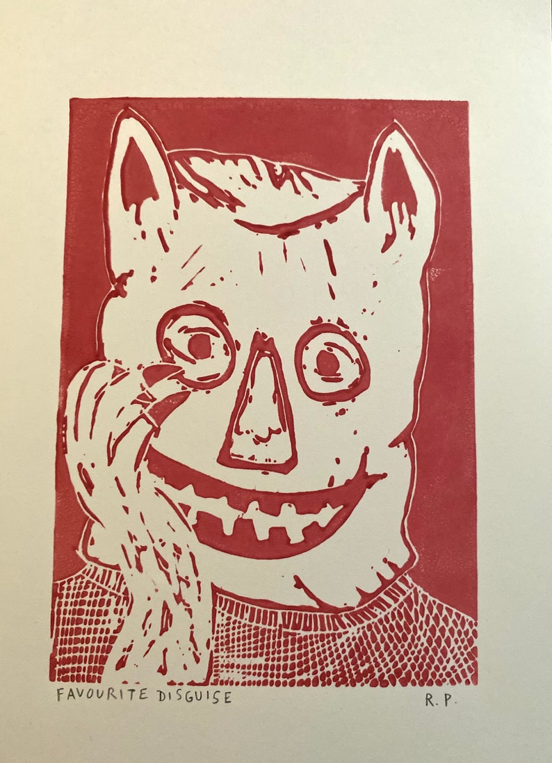 Favourite Disguise Handmade Relief Block Printing Linocut - Etsy