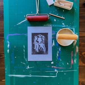 Tooth Handmade Relief Block Printing Linocut Print (A5) - Etsy