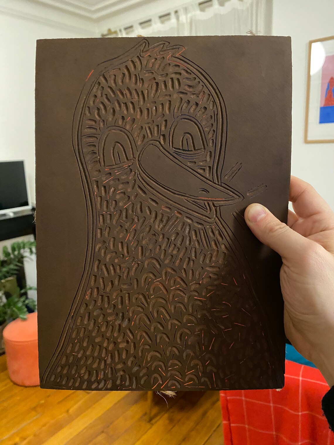 Ducky the Duck Handmade Relief Block Printing Linocut Poster (A3) - Etsy