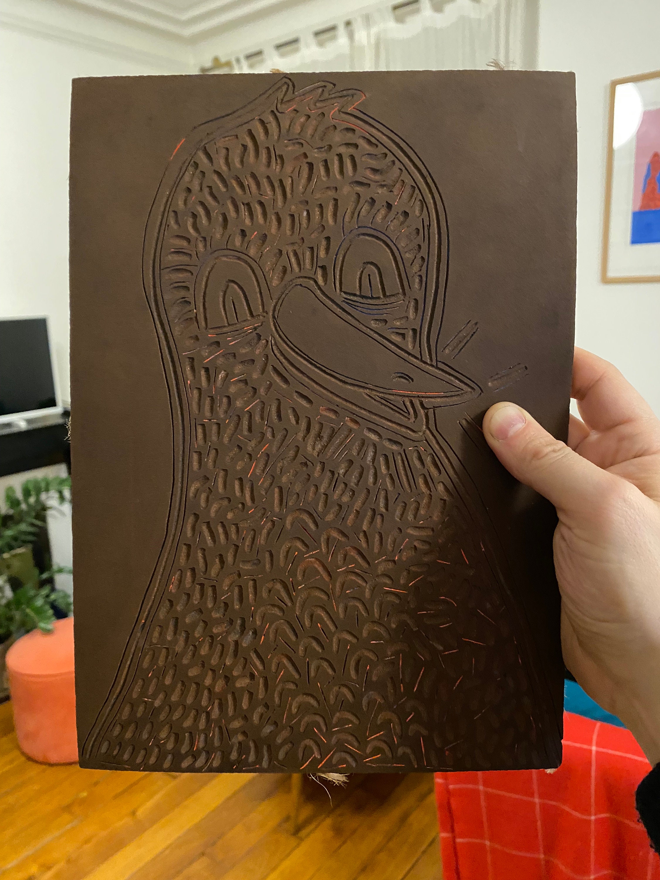 Ducky the Duck Handmade Relief Block Printing Linocut Poster (A3) - Etsy