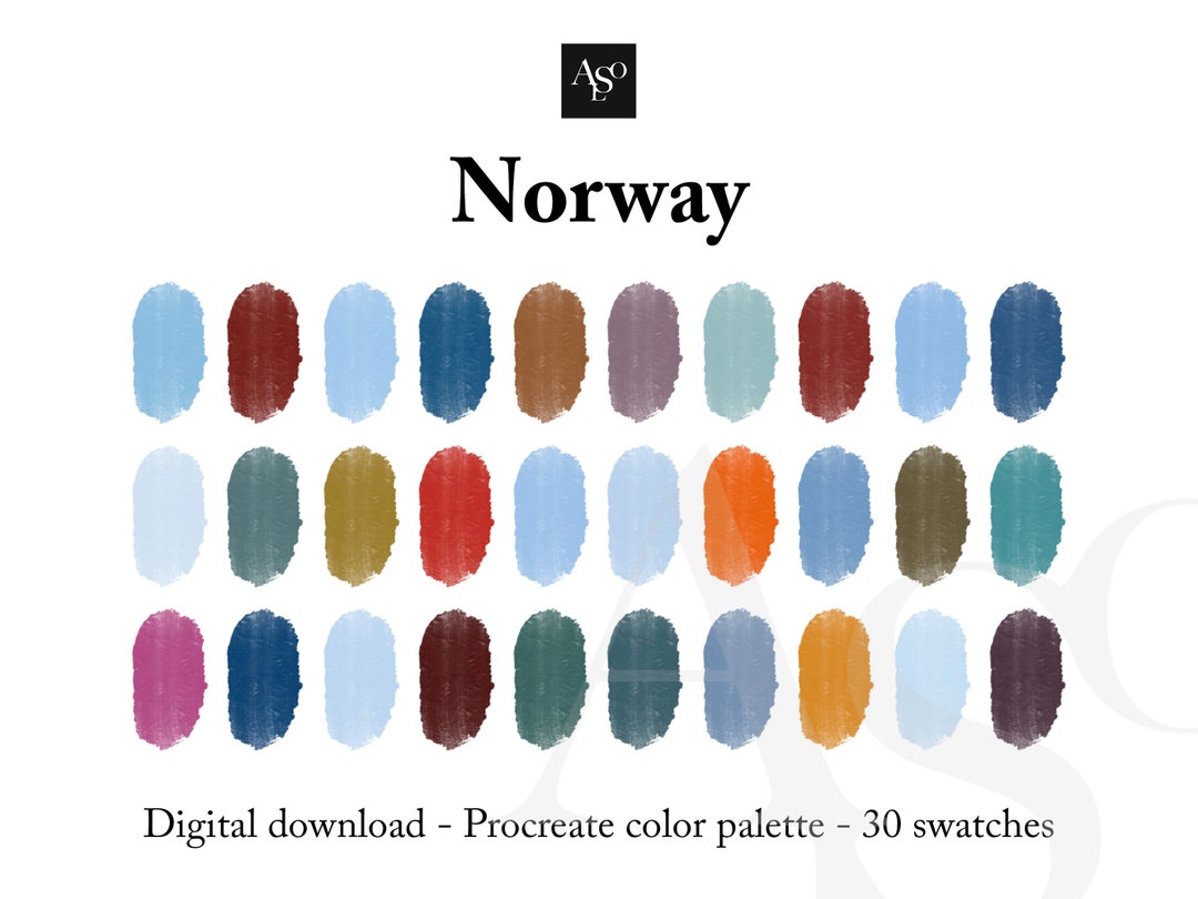 Norway Procreate Color Palette Swatches for Ipad and - Etsy Canada