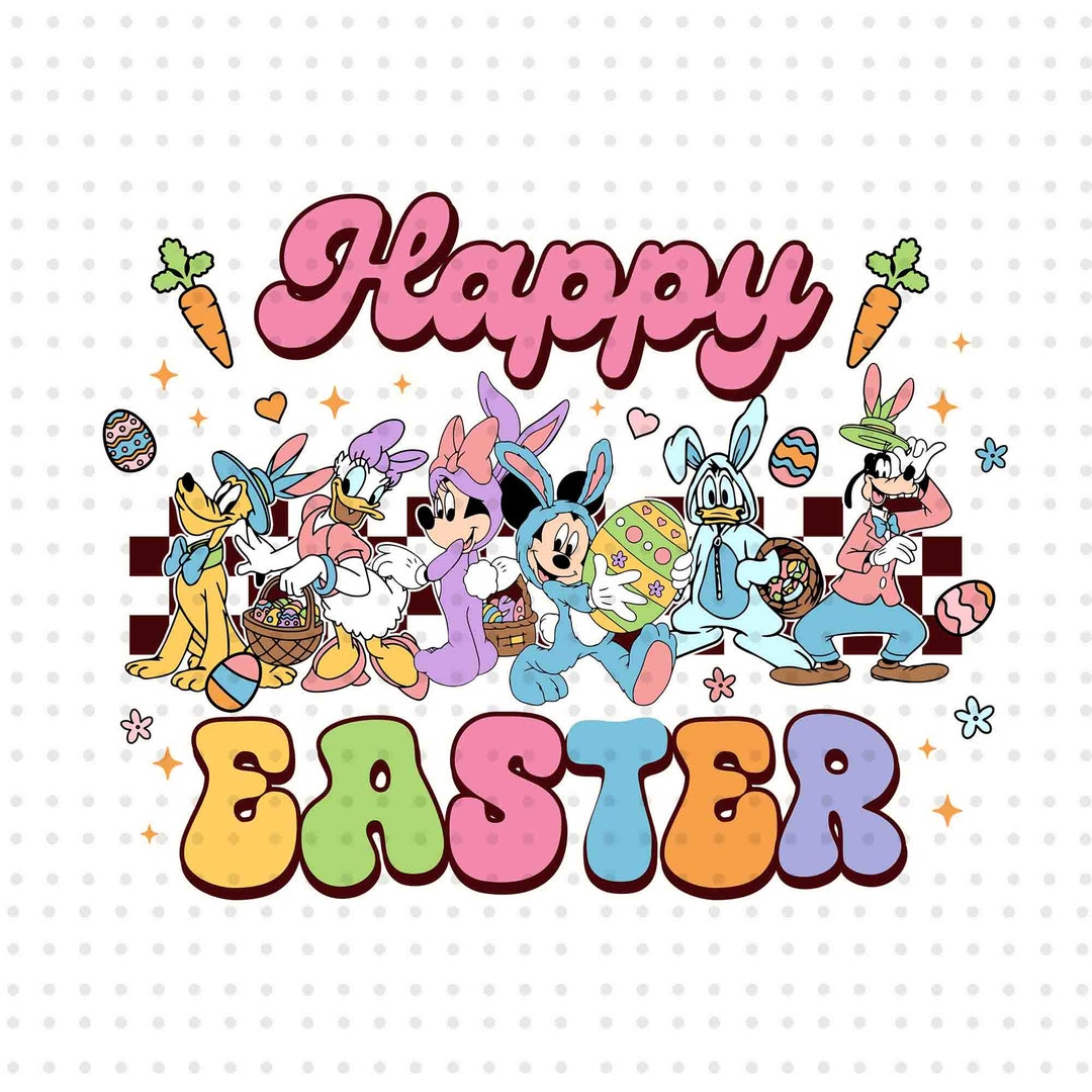 Mouse and Friends SVG, Bunny Mouse Easter Day Svg, Happy Easter Day Svg ...