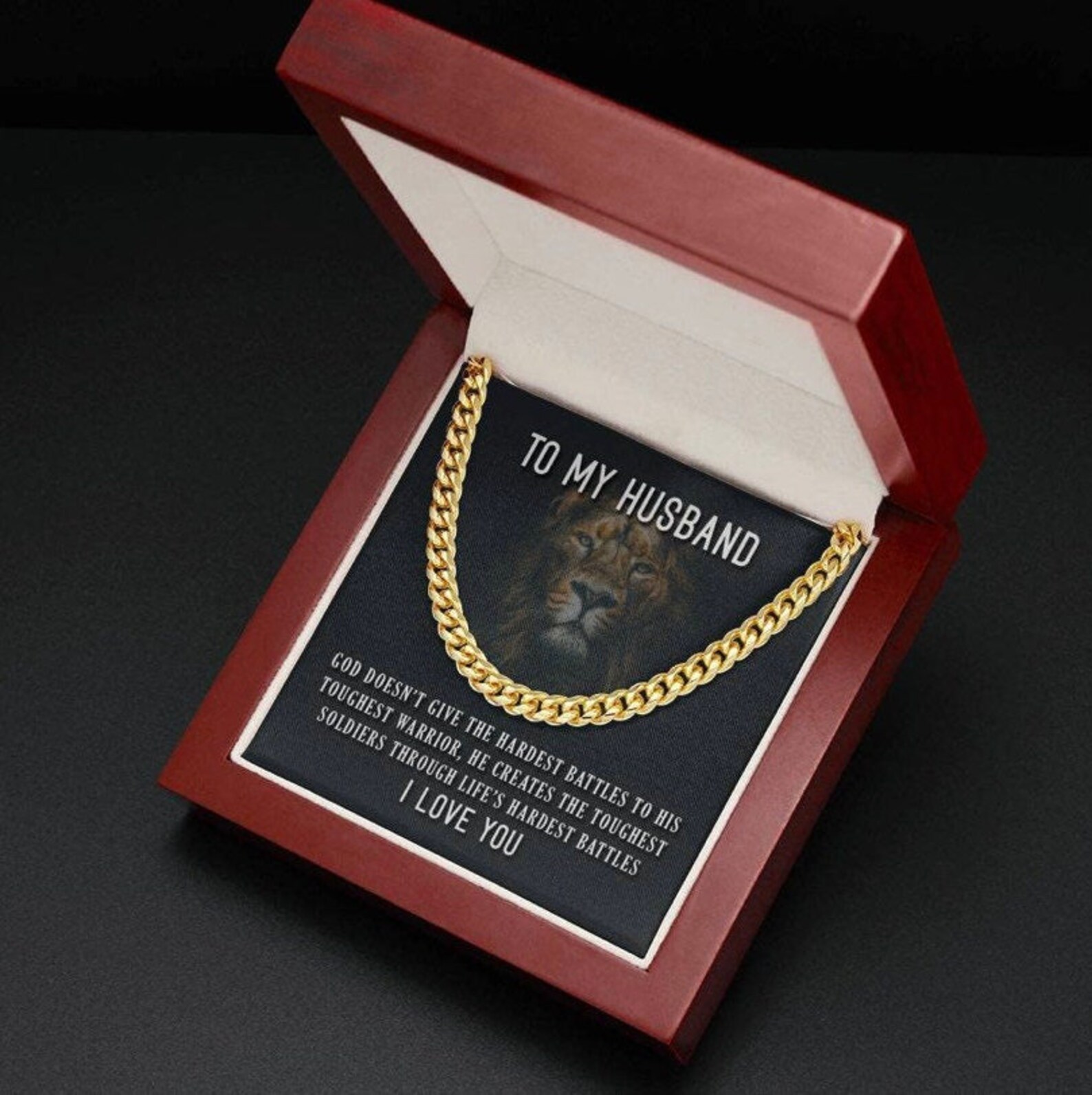 Customized Inspirational Message Card With Luxury 14k Gold Cuban Link ...