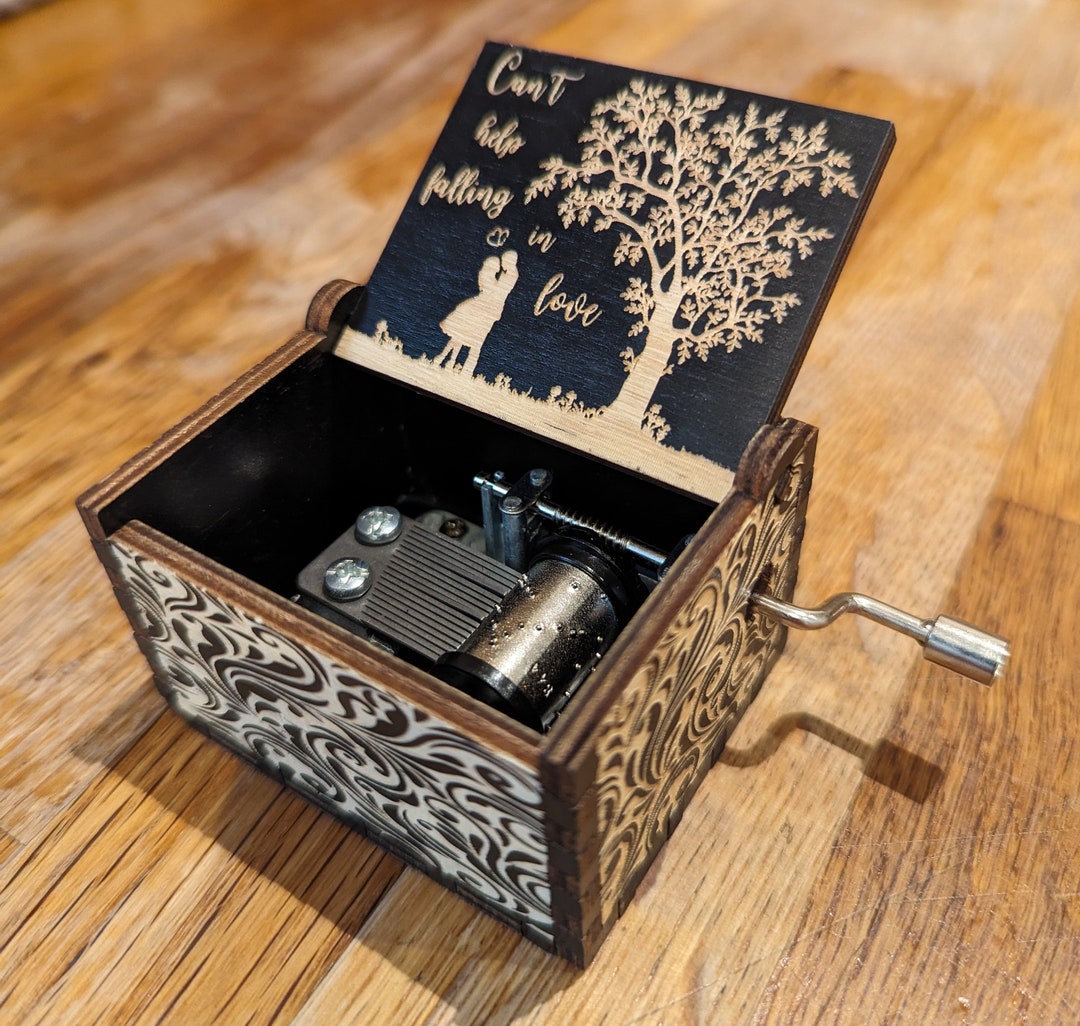 Handcrafted Music Box - Can't Help Falling in Love - Manual Music Box ...