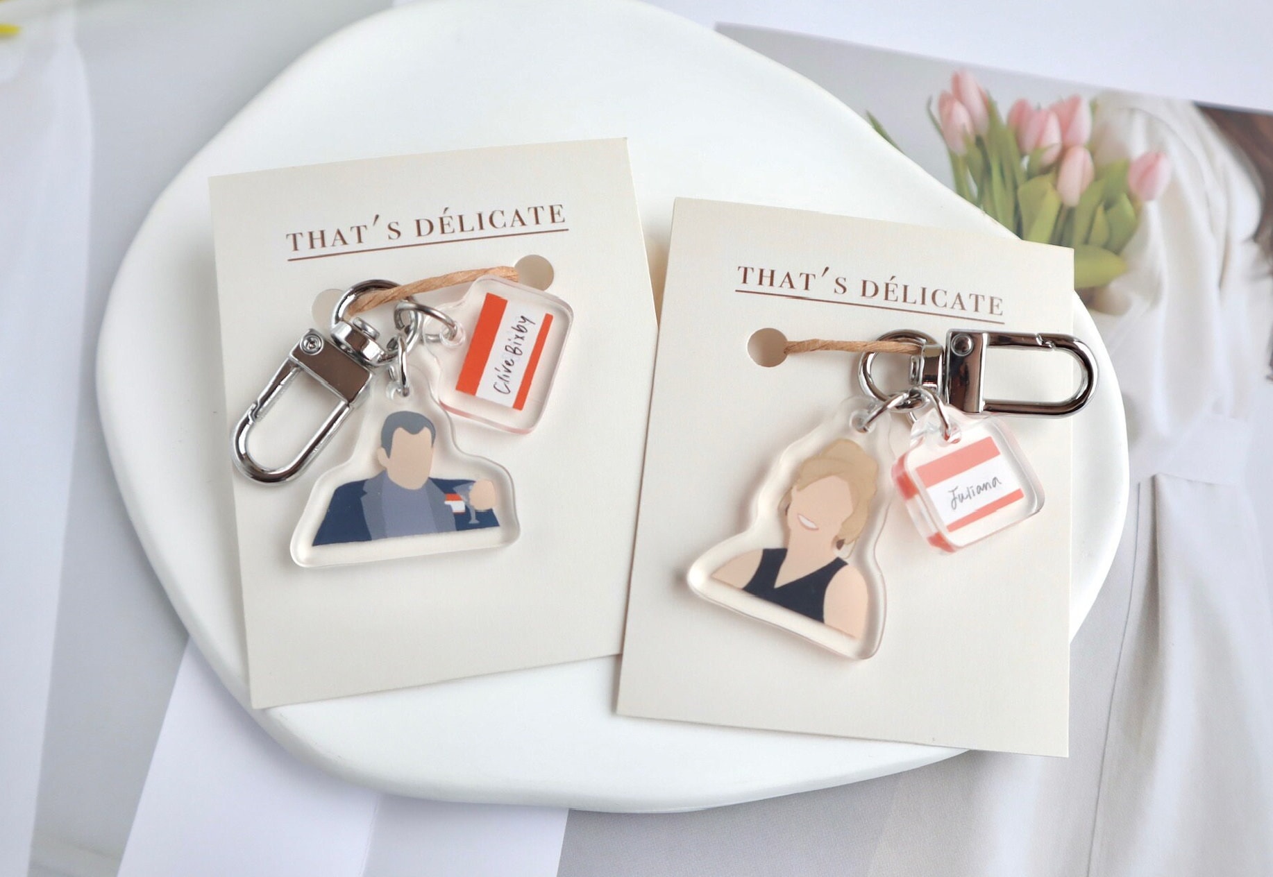 Modern Family Keychain: Phil & Claire Acrylic Keyring - Etsy