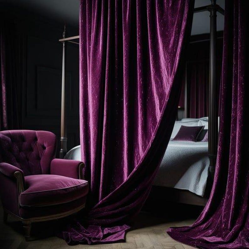 HNF Solid High-weight Velvet Curtains | Extra Wide & Extra Long Dark ...