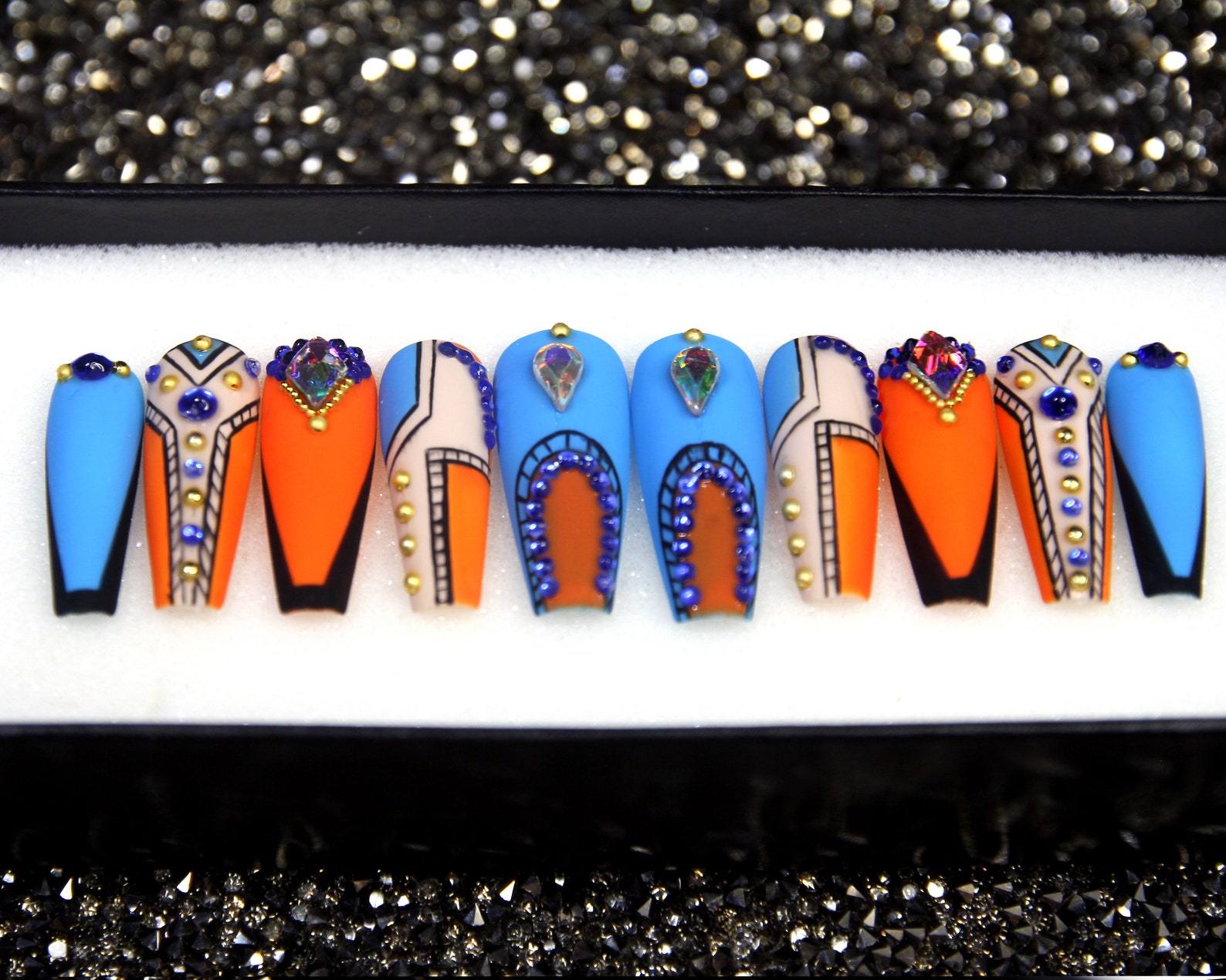 Abstract Press on Nails Beige Luxury Glue on Nails Luxury - Etsy