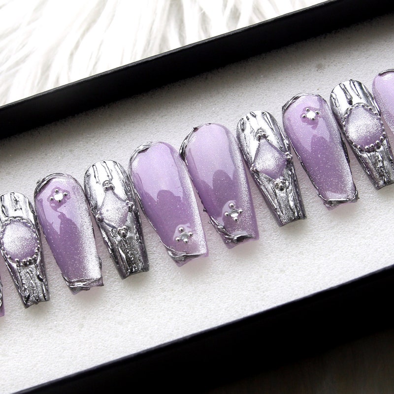 Goth Cat Eye Nails - Etsy