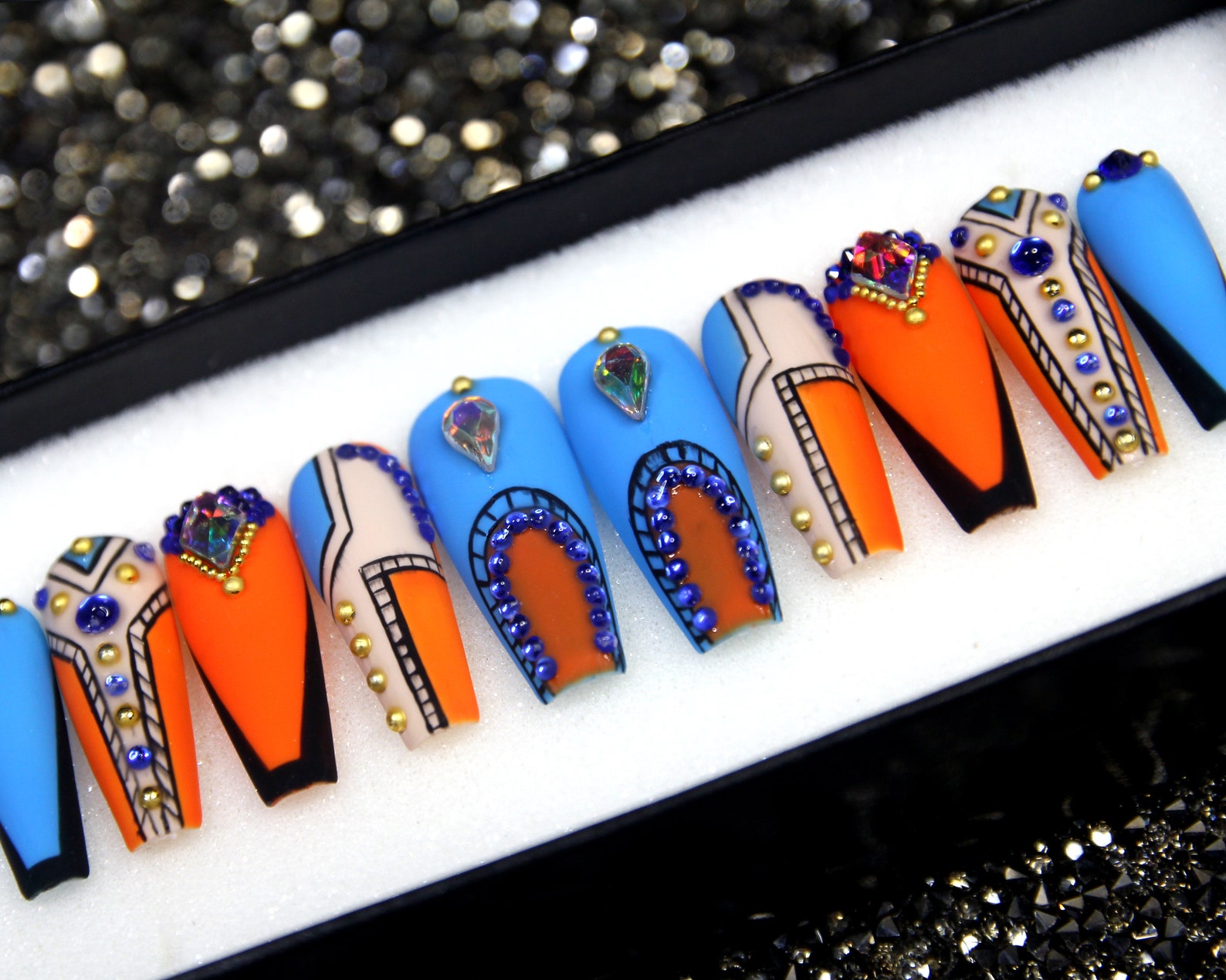 Abstract Press on Nails Beige Luxury Glue on Nails Luxury - Etsy