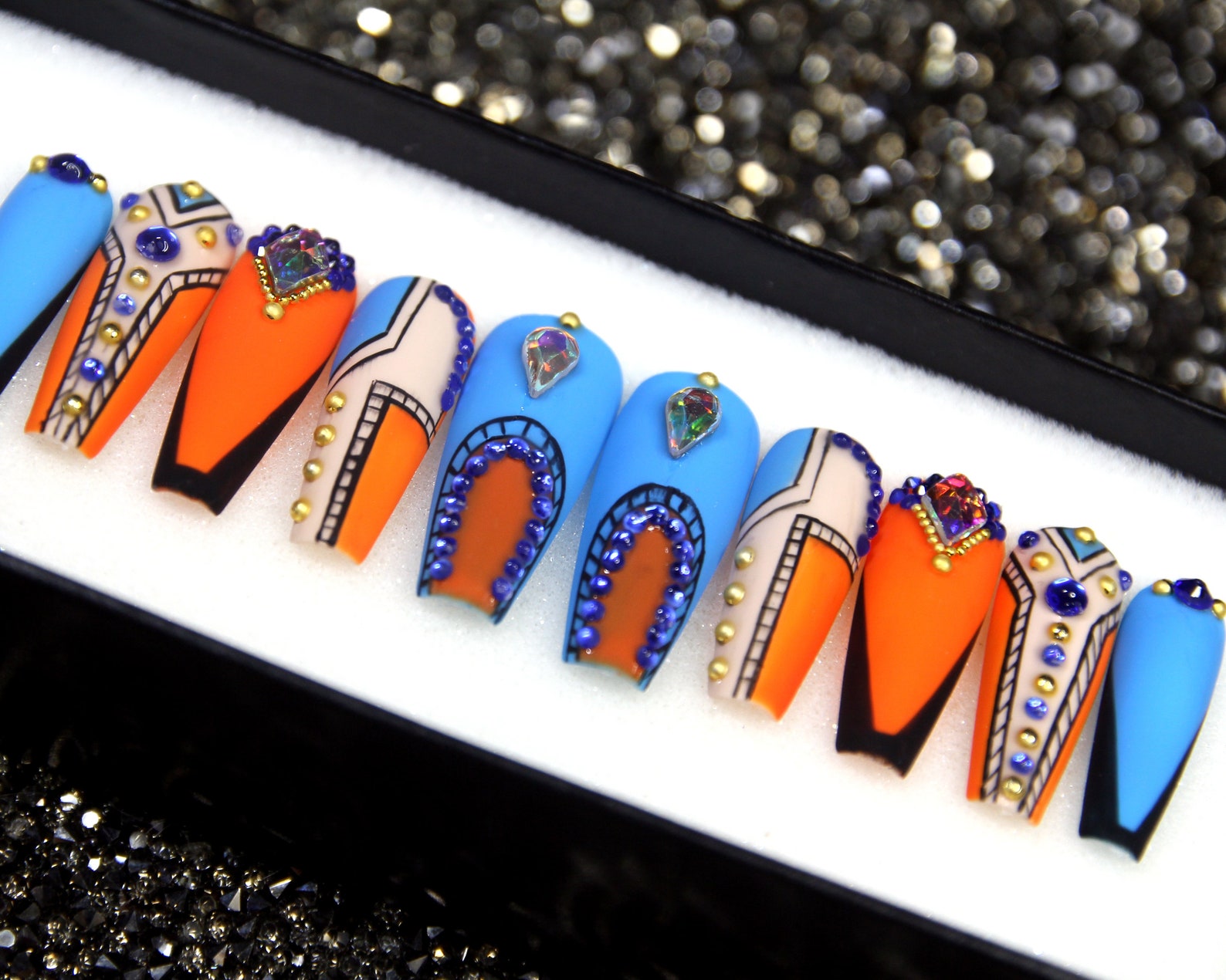 Abstract Press on Nails Beige Luxury Glue on Nails Luxury - Etsy