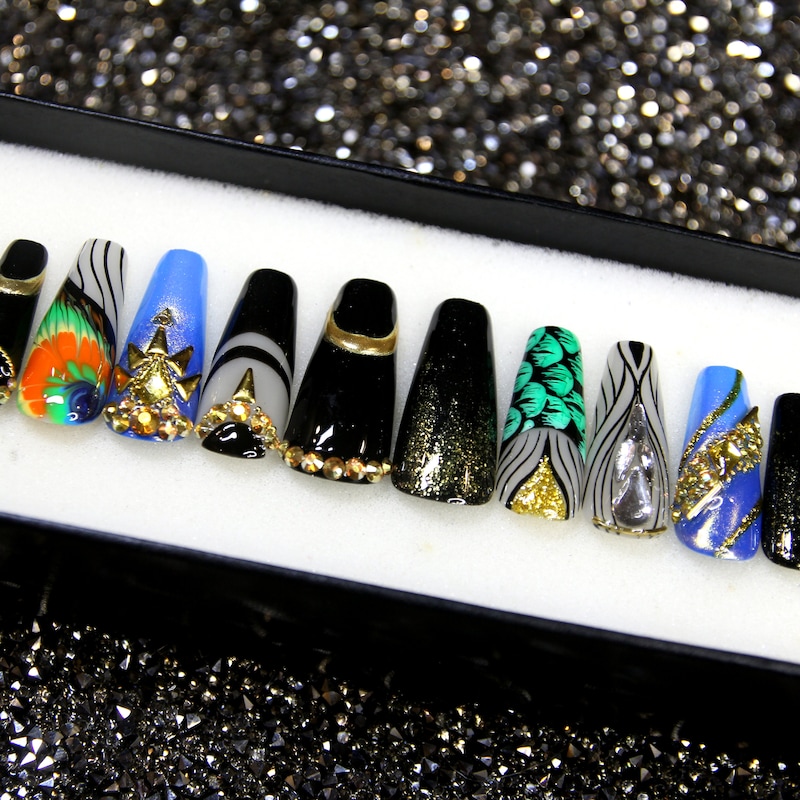 Long Fake Nails - Etsy