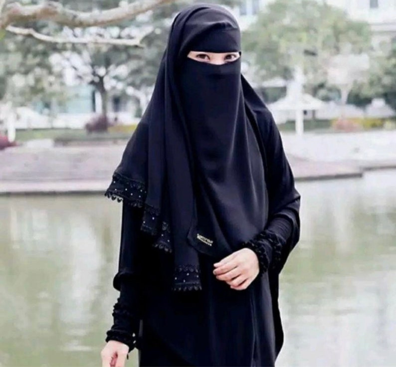 Niqab Eagle Nose String Yaman Niqab Khimar Hijab noir - Etsy France