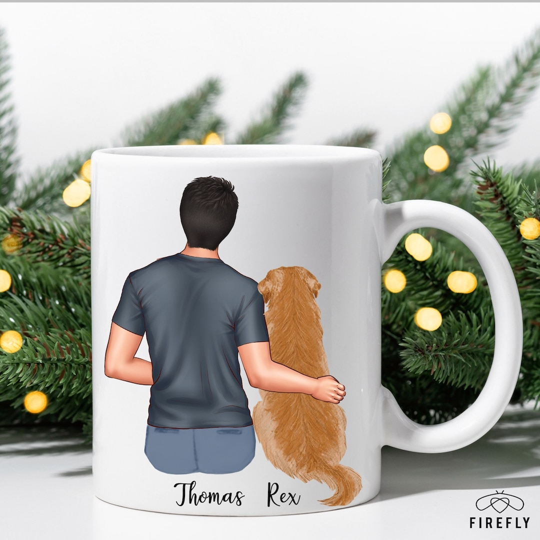 Personalised Dog Dad Mug - Man and Dog Mug - Dog and Owner Mug - Custom ...