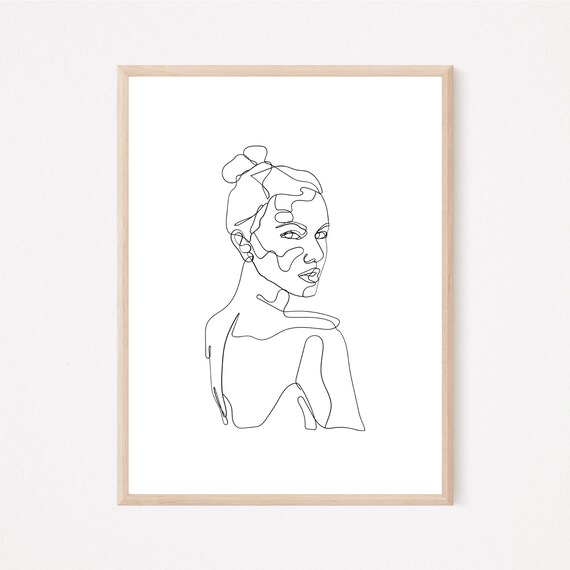 Female Form Line Drawing Print Wall Print Free Delivery - Etsy