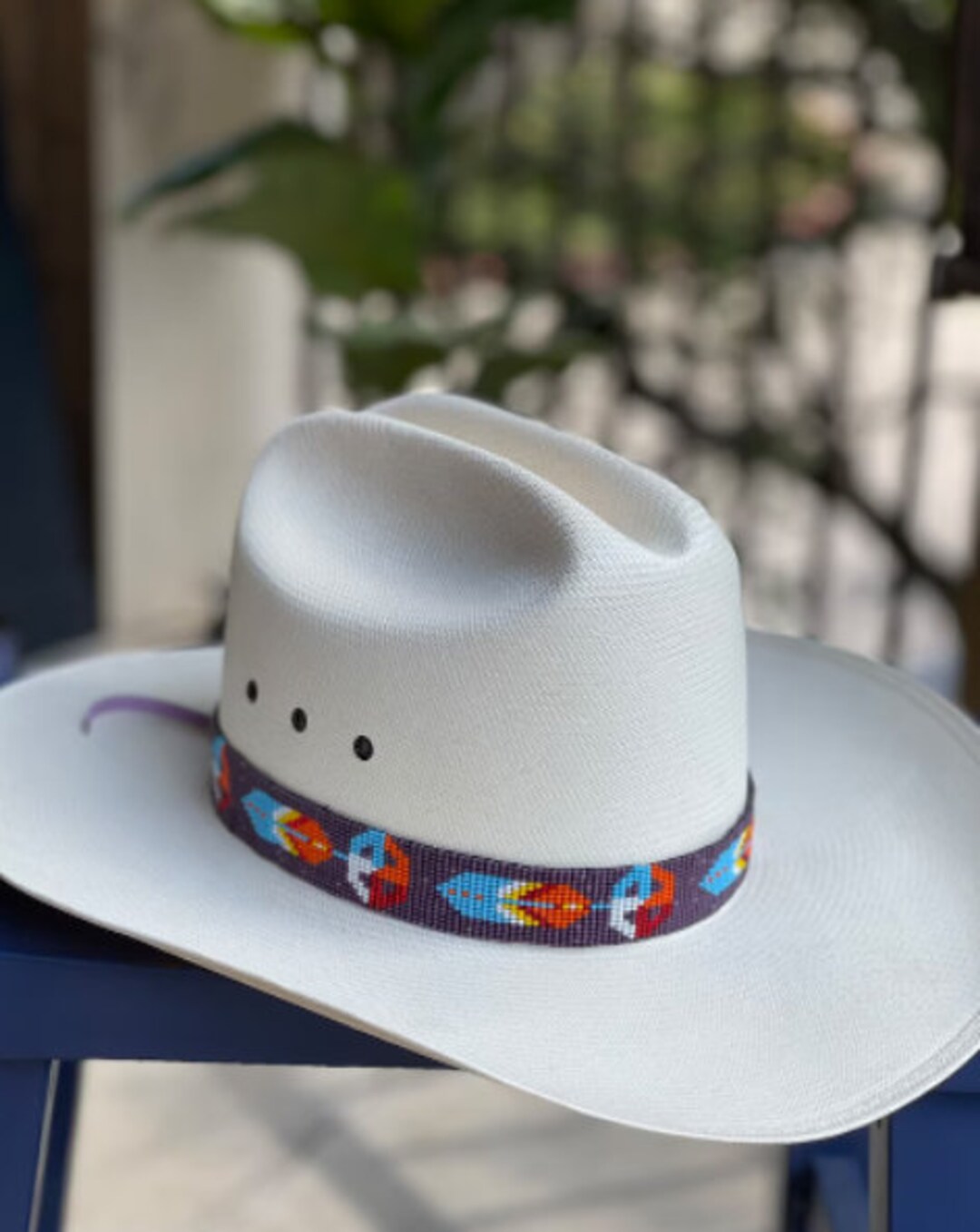 Aztec Cowboy Western Bold Rich Colors, Beaded Western Hat Band, Cowboy ...