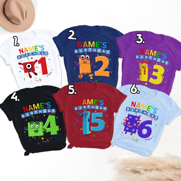 Number Blocks Birthday Shirt - Etsy