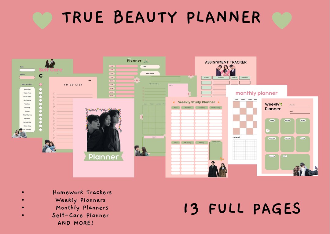 True Beauty Basic Planner | for School, Work, and More! 13 Pages ...
