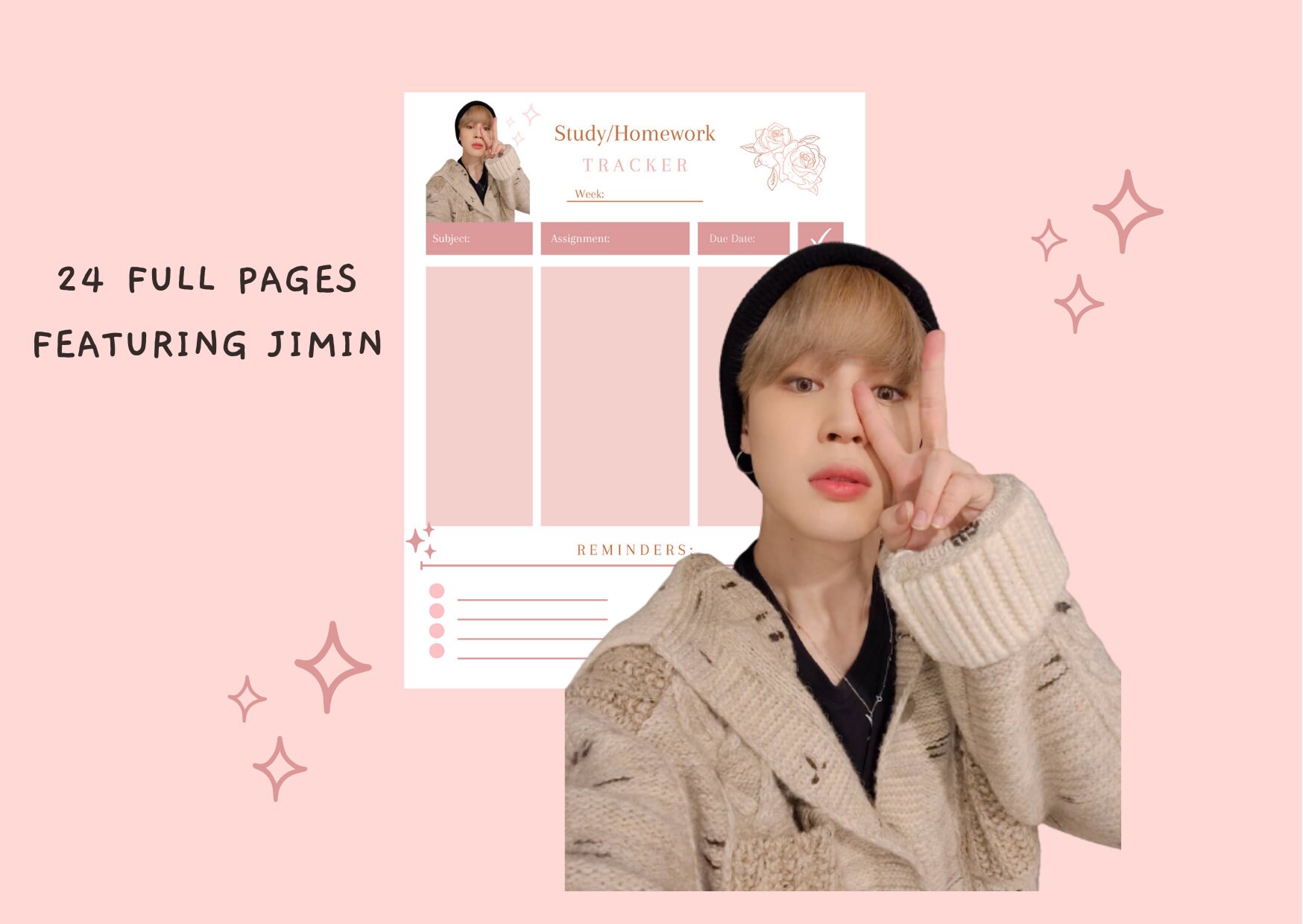 Jimin Digital Planner BTS Jimin Inspired Digital and Printable 24 Page ...