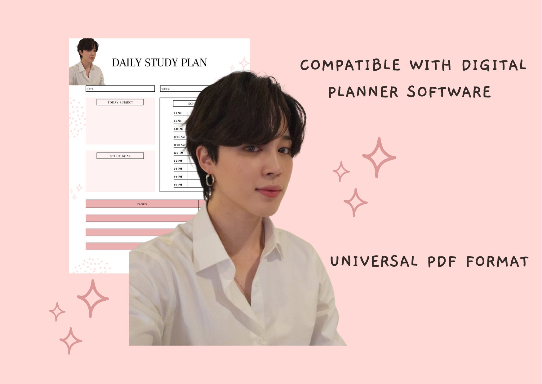 Jimin Digital Planner BTS Jimin Inspired Digital and Printable 24 Page ...